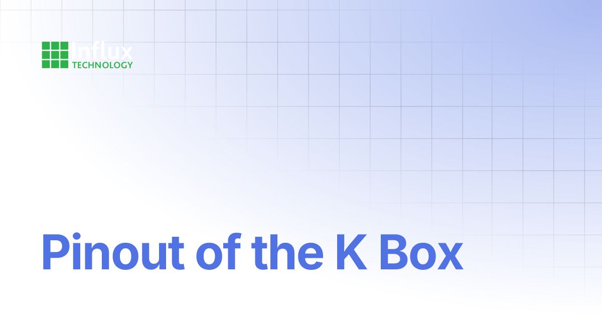 Pinout of the K Box | K-Series: Product Manual