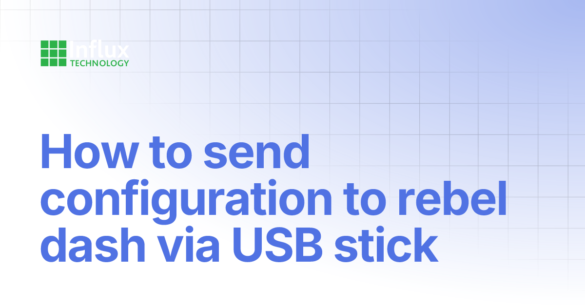 How to send configuration to rebel dash via USB stick | Product Tutorial Videos