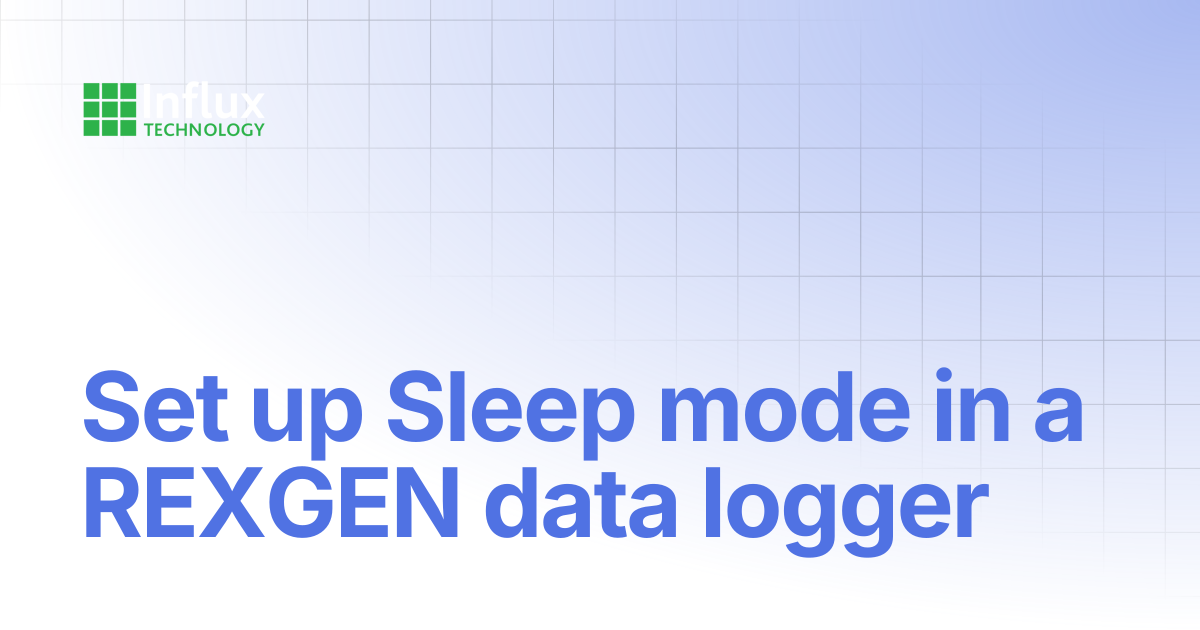 Set up Sleep mode in a REXGEN data logger | Product Tutorial Videos